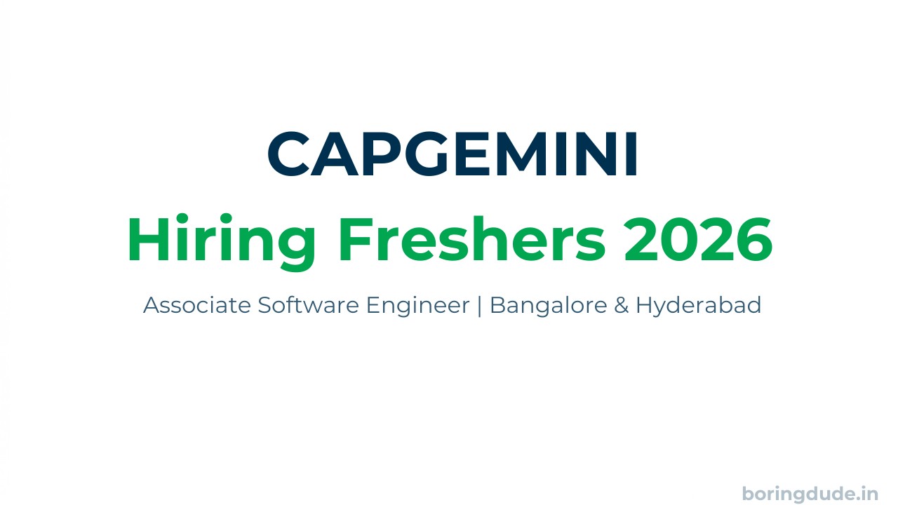 Capgemini Hiring Freshers 2026 | Associate Software Engineer | Apply ...